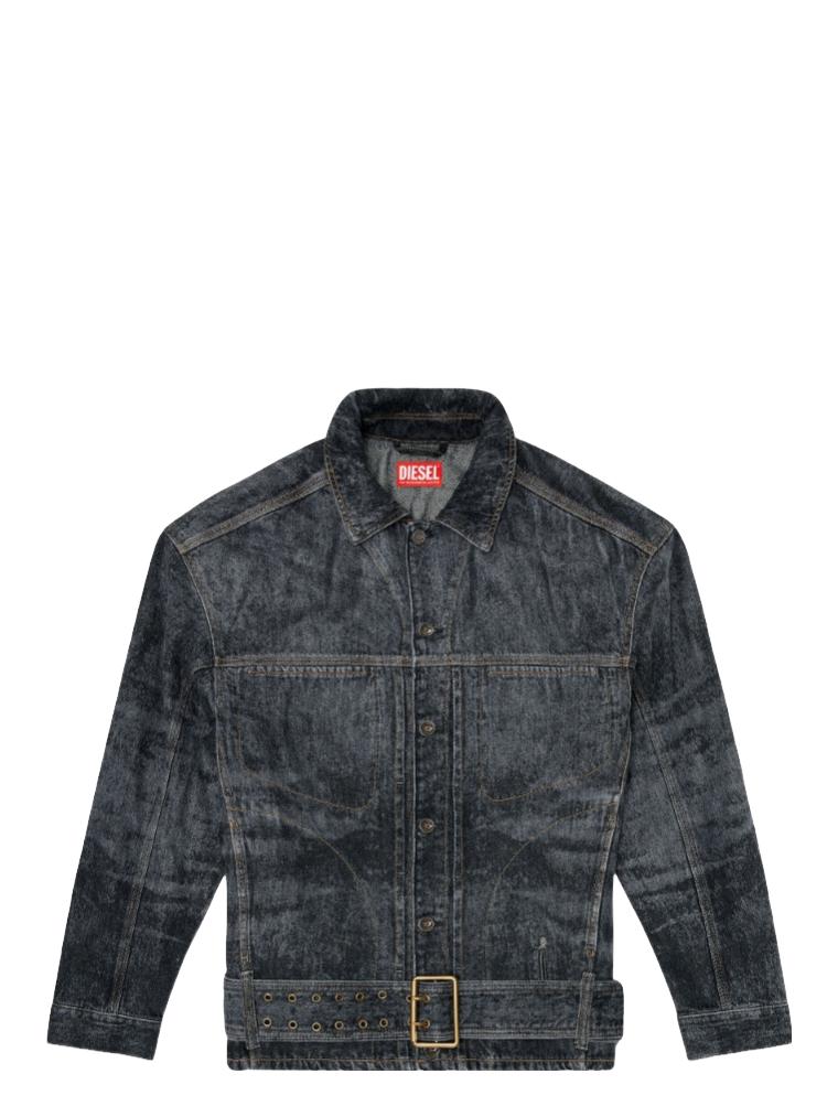 DIESEL® Diesel D-Valero-S Denim Jacket with Belted Hem